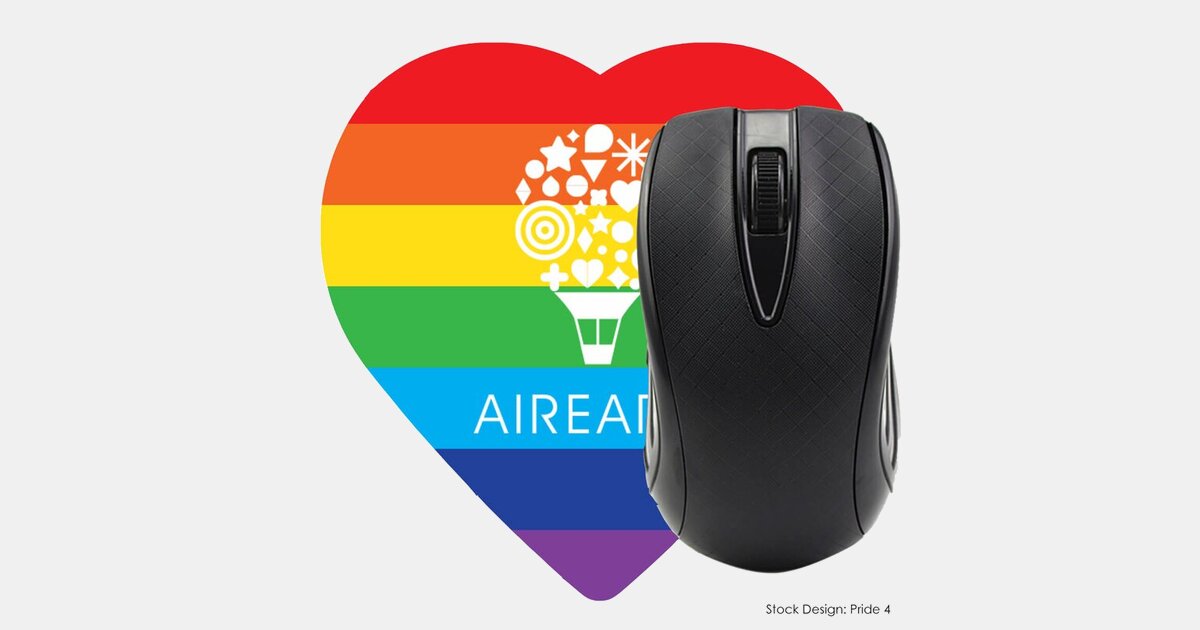 Giveaway Pride Heart Shaped Computer Mouse Pad - Dye Sublimated with ...