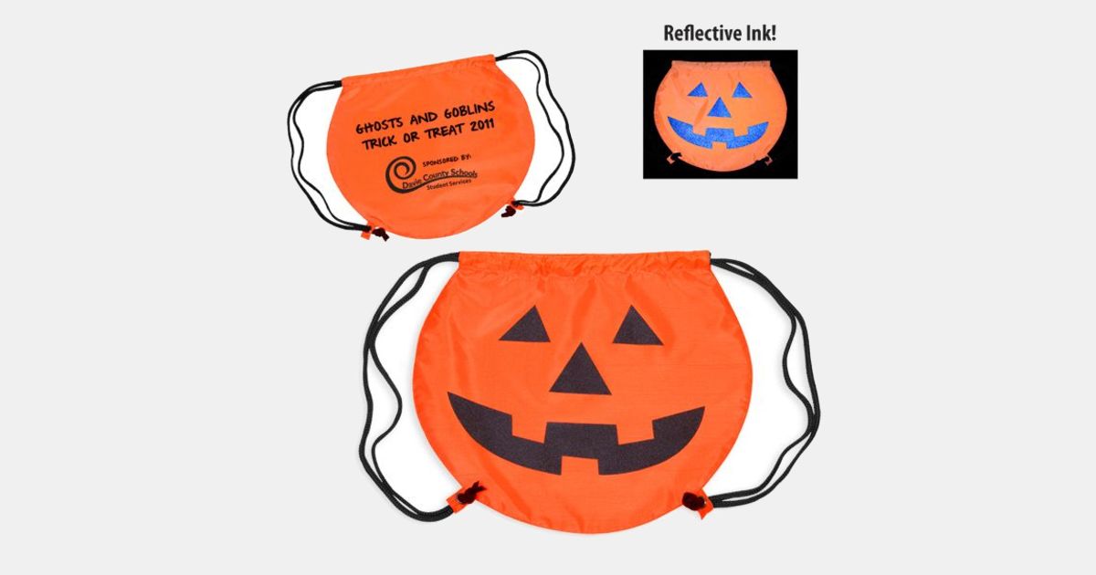 Custom Halloween Drawstring Backpack | Pumpkin Trick or Treat Bag ...