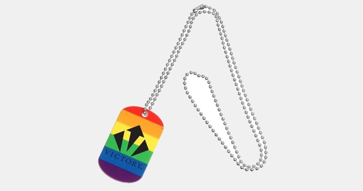 Custom Printed Rainbow Dog tag with your logo | ImprintLogo.com