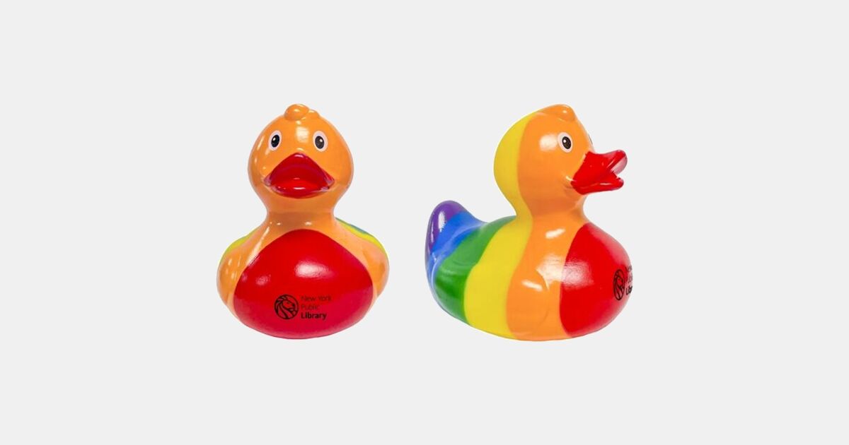 Custom Printed Rainbow Duck with your logo | ImprintLogo.com