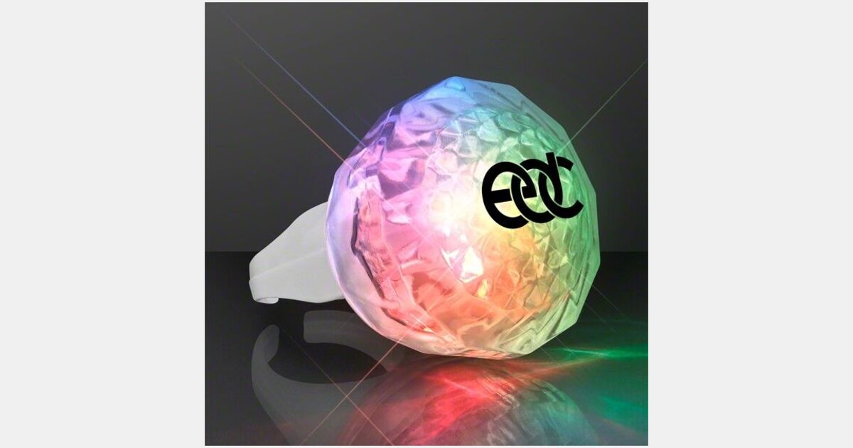 Rainbow Flash Rave Ring with Light Trails with your logo | ImprintLogo.com