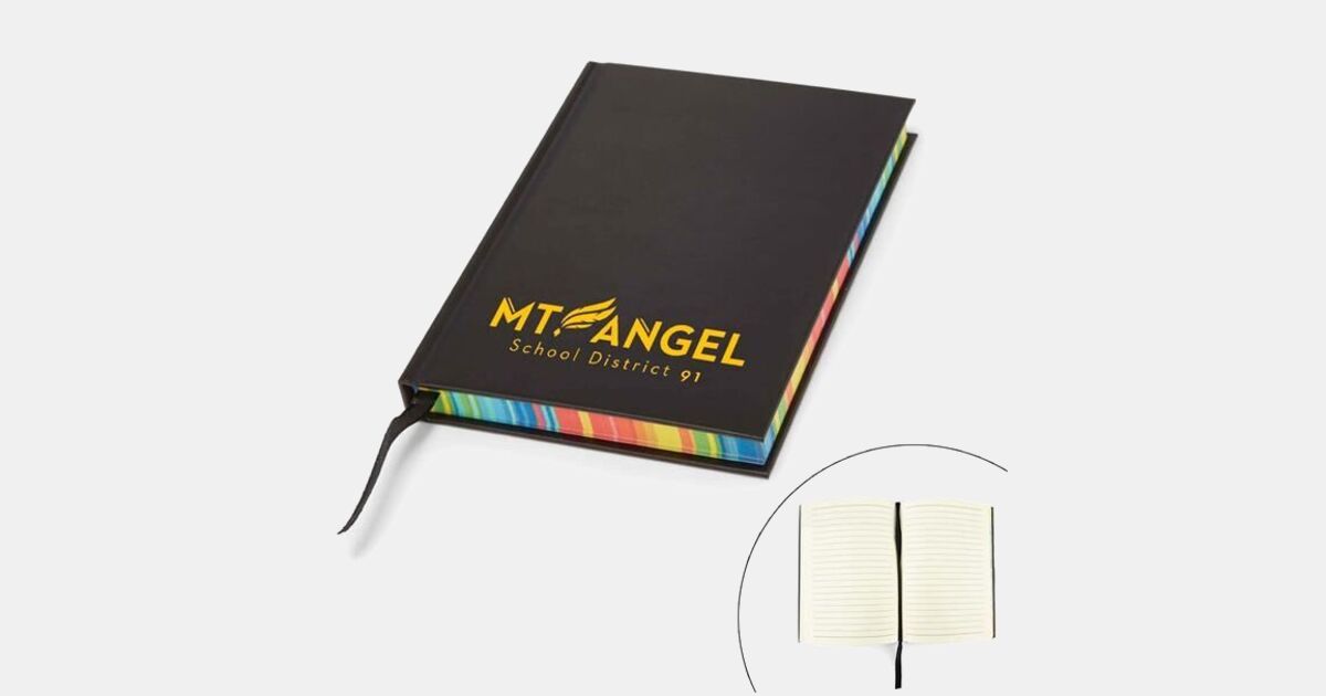 Spectrum Notebook W/ Rainbow Edge Pages with your logo | ImprintLogo.com