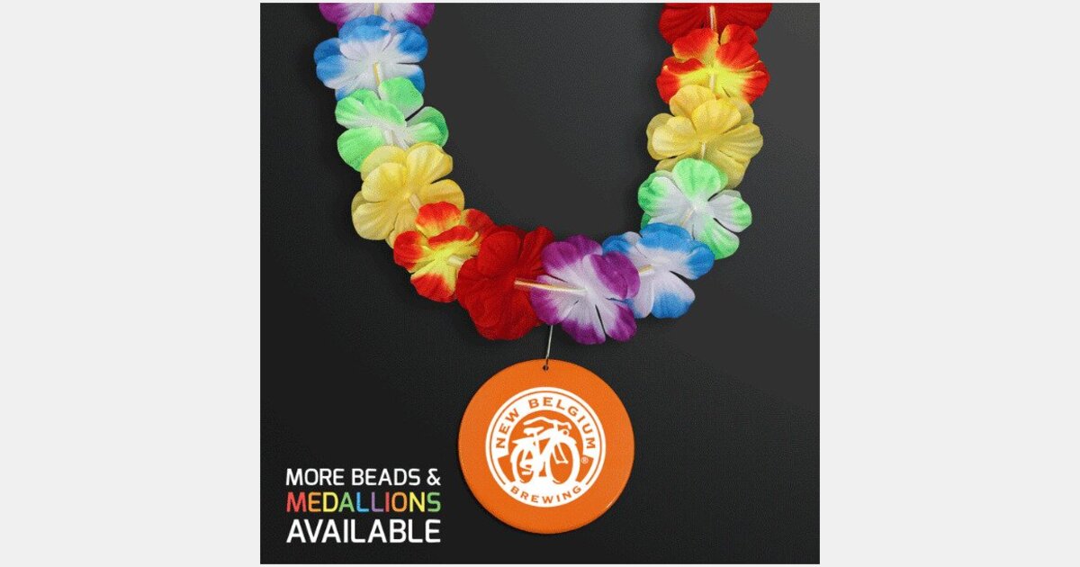 Rainbow Lei LED with Medallion with your logo | ImprintLogo.com