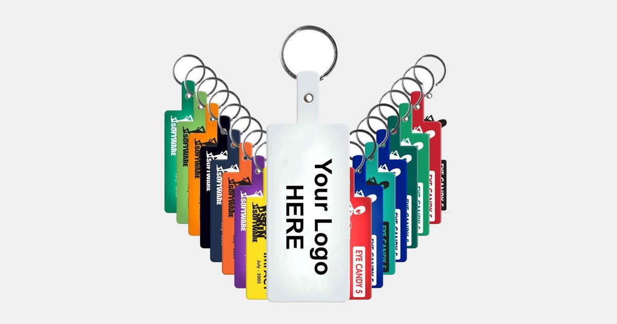 USA Made Rectangle Flexible Key Tag with your logo | ImprintLogo.com