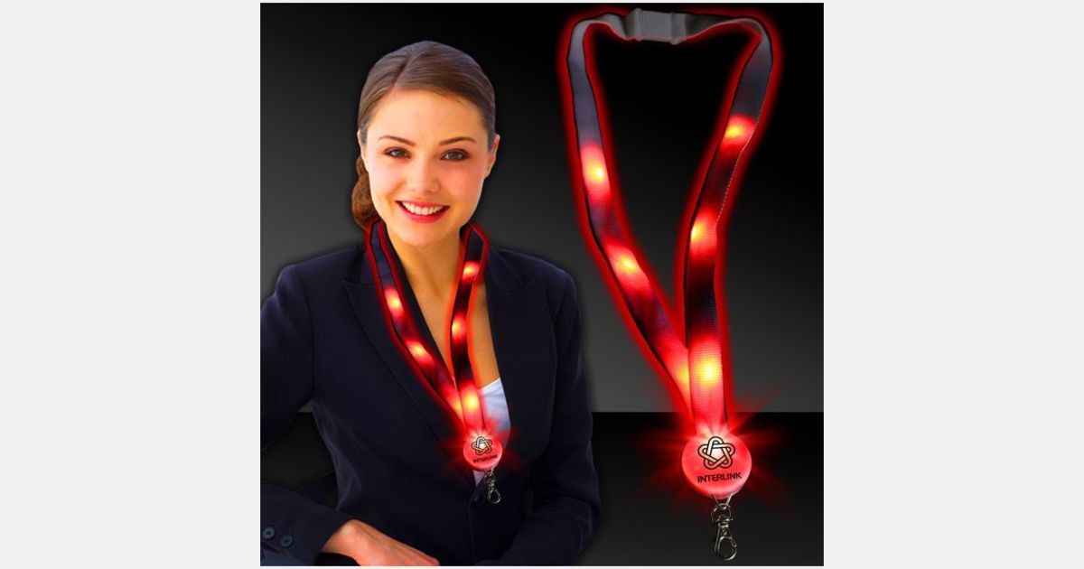 Light Up Lanyard Custom Imprinted Red 32in | ImprintLogo.com