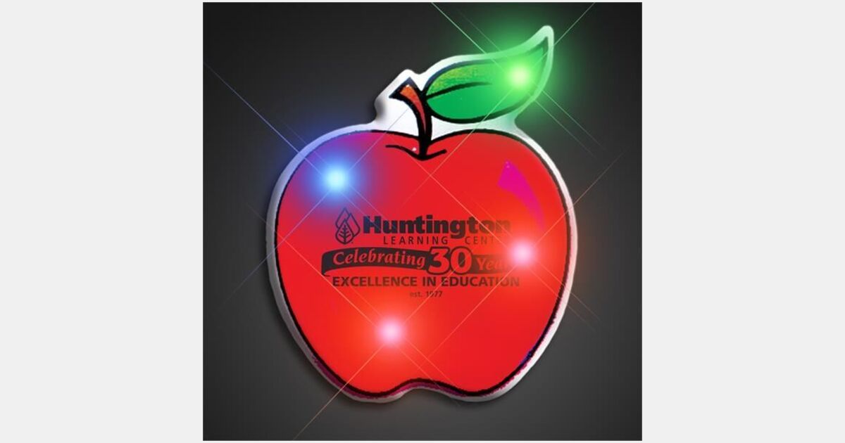 Flashing Red Apple Flashing Pin with your logo | ImprintLogo.com