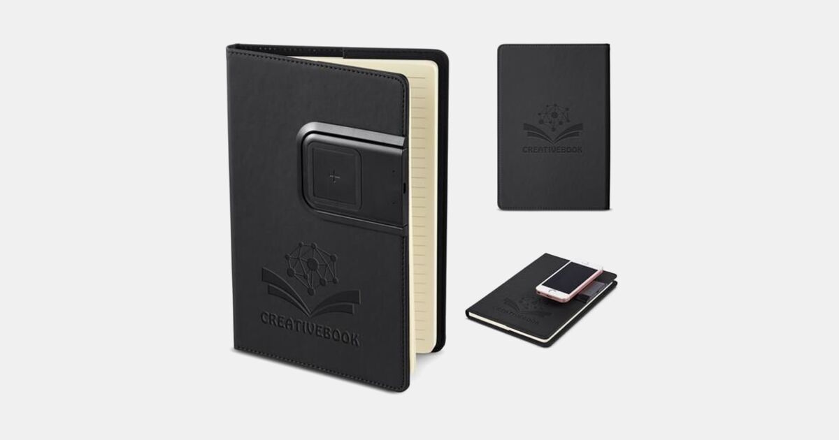Promotional Refillable Journal With Wireless Charging Panel with your ...
