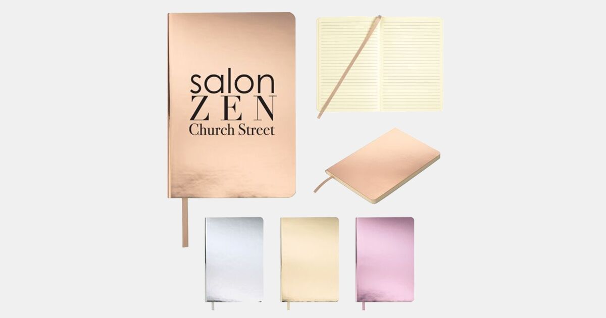 Reflections Metallic Notebook with your logo | ImprintLogo.com
