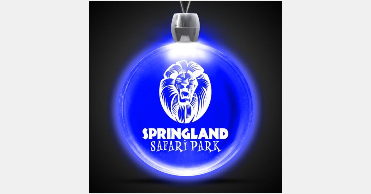 Round Light-Up Acrylic Pendant Necklace with your logo | ImprintLogo.com