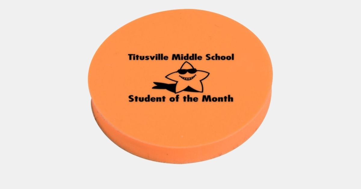 Custom Printed Round Eraser with your logo | ImprintLogo.com