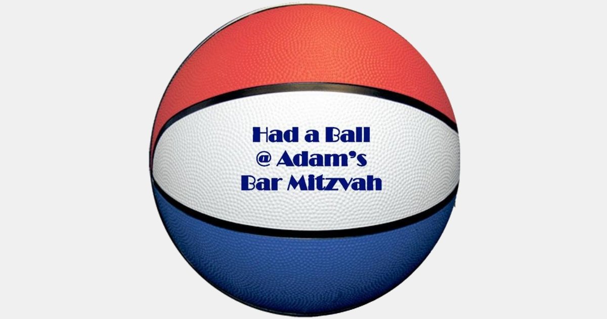 Custom Printed Rubber Basketball - Mini Size - Red/White/Blue 7" with ...