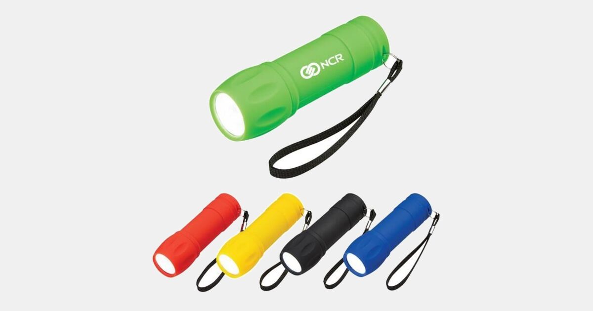 Rubberized Cob Light With Strap with your logo | ImprintLogo.com
