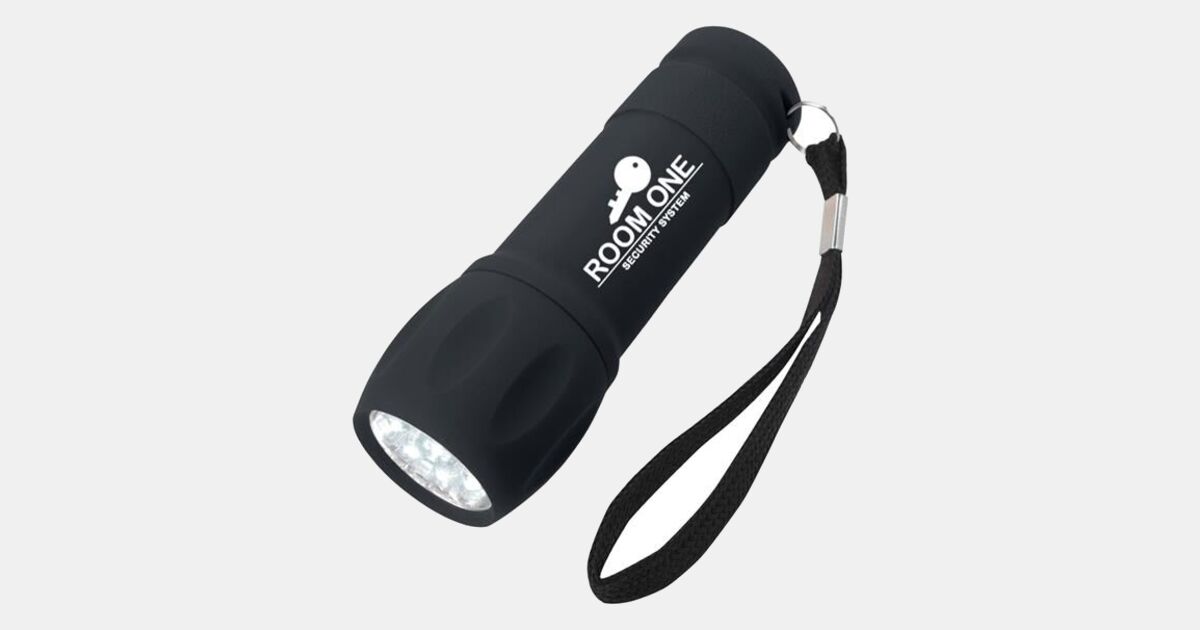 Advertising Rubberized Torch Light With Strap with your logo ...