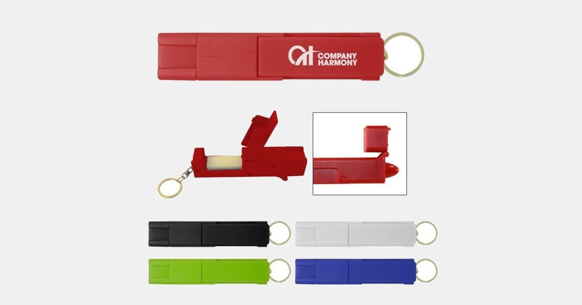 Custom Printed Sanitary Door Opener Touch Tool Keychain with your logo ...