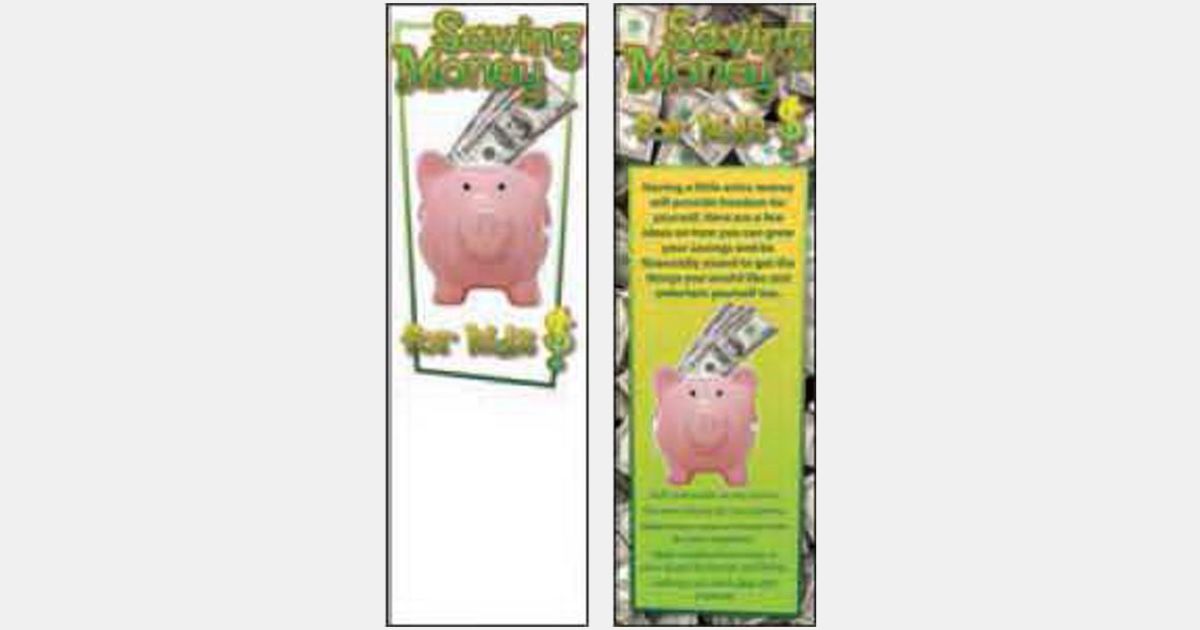 Saving Money For Kids Bookmark USA Made with your logo | ImprintLogo.com