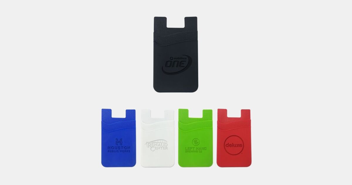 Silicone Dual Pocket Phone Wallet - Laser Imprint with your logo ...