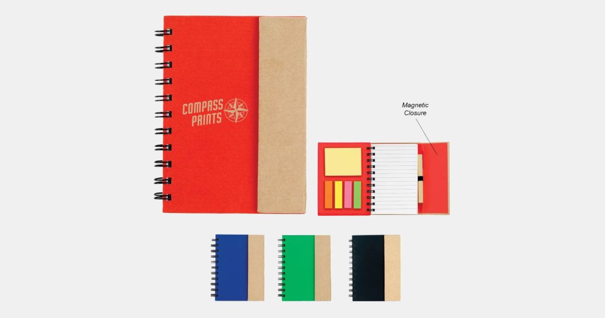 Custom Printed Small Spiral Notebook With Sticky Notes And Flags with ...