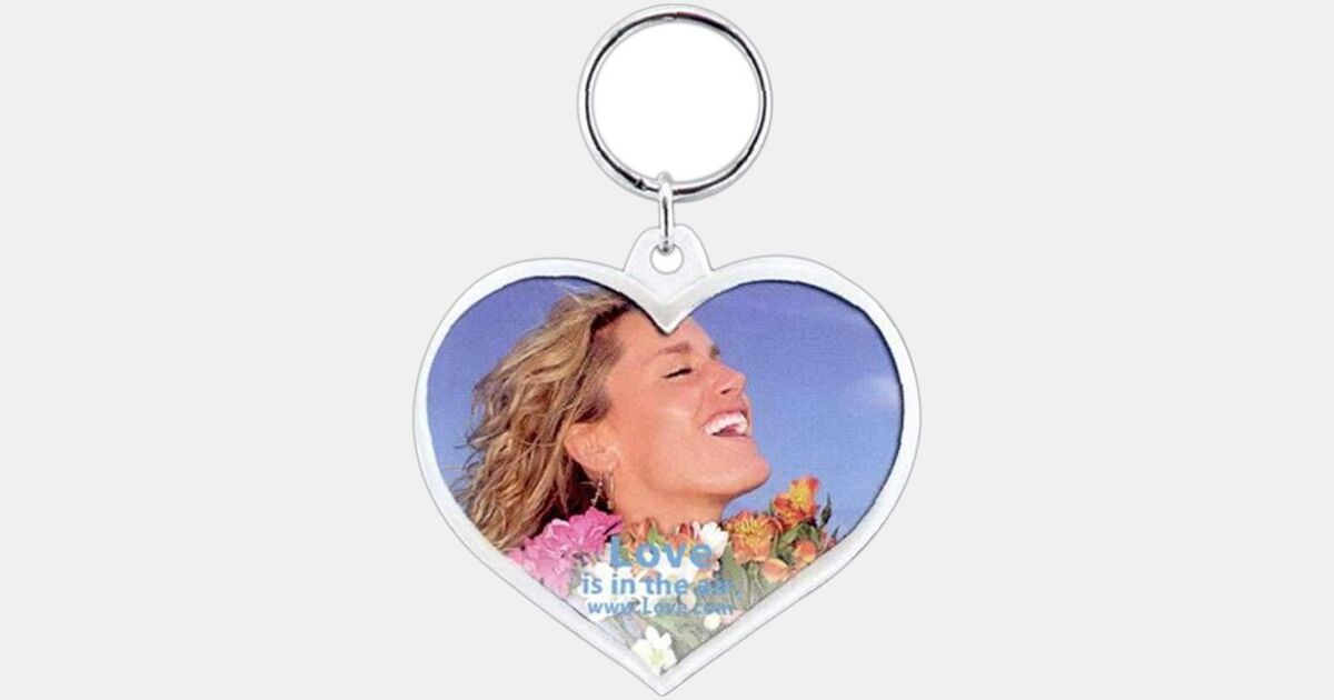 Snap-In Heart Key Tag with your logo | ImprintLogo.com