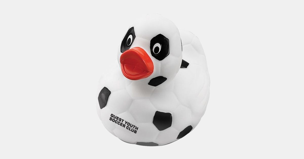 Custom Imprinted Rubber Duck Soccer Ball | ImprintLogo.com