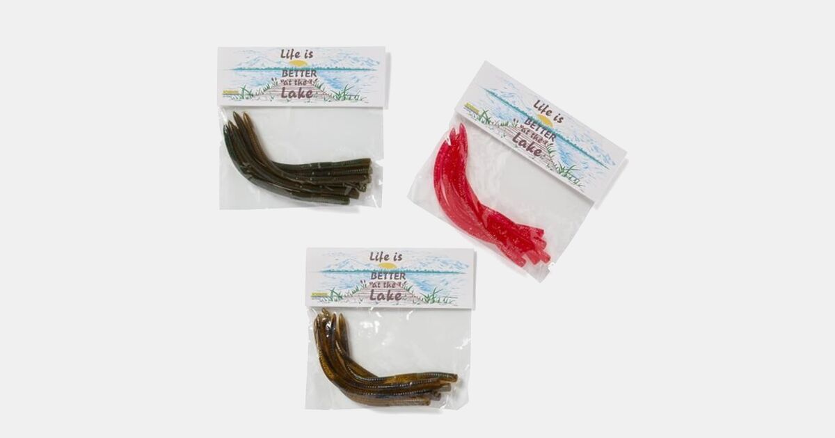 Custom Printed 6-Pack Worm Fishing Packs with your logo | ImprintLogo.com