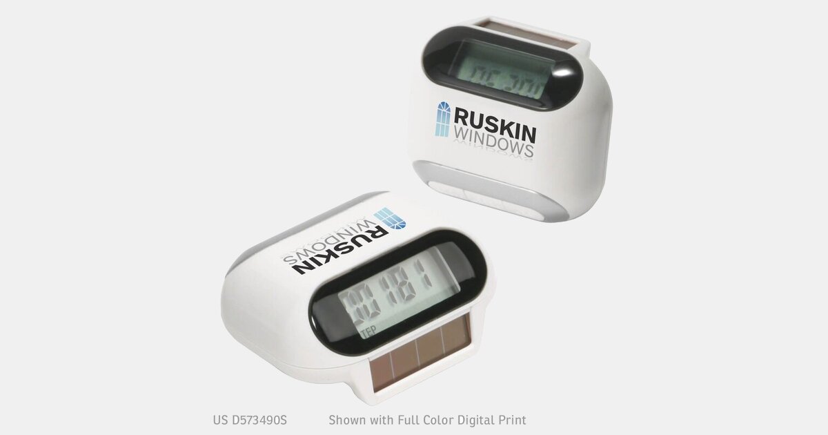 Custom Solar Powered Pedometer with your logo | ImprintLogo.com
