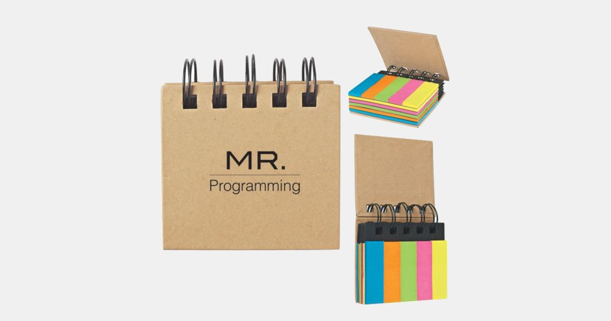 Custom Printed Spiral Book With Sticky Notes And Flags with your logo ...