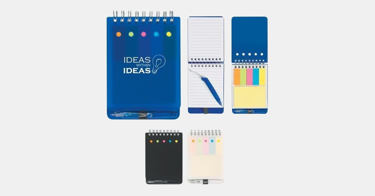 Spiral Jotter With Sticky Notes, Flags & Pen with your logo ...