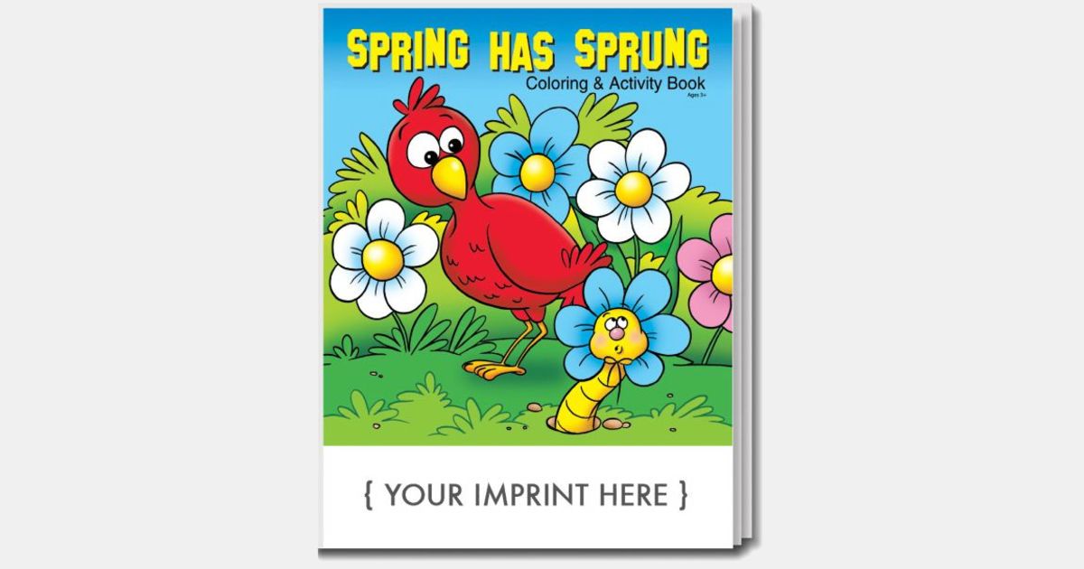 Spring Has Sprung Coloring And Activity Book USA Made with your logo ...