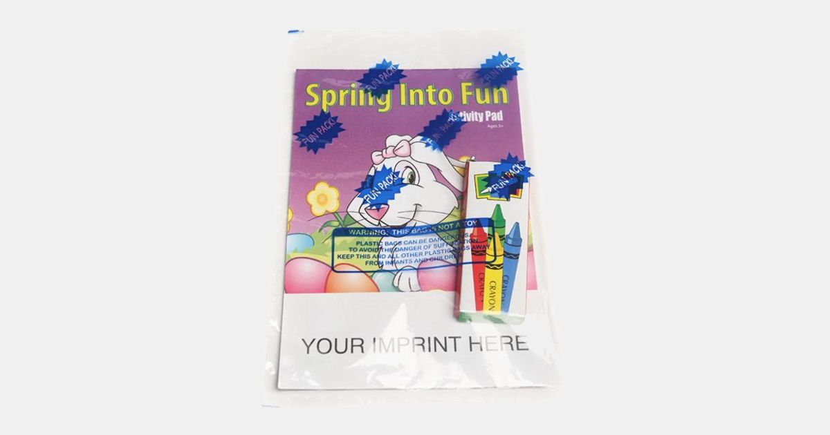 Spring Into Fun Activity Pad Fun Pack with your logo | ImprintLogo.com