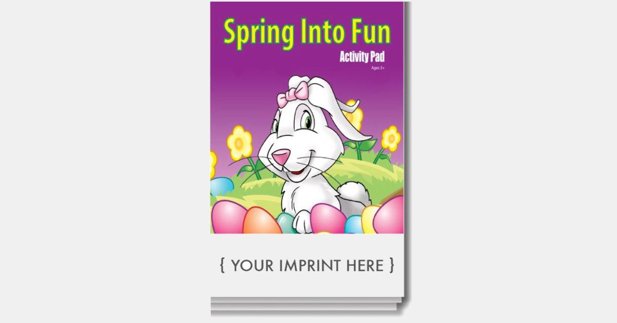 Spring Into Fun Activity Pad USA Made with your logo | ImprintLogo.com