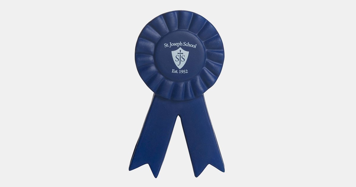 Imprinted Squeezies Blue Ribbon Stress Reliever with your logo ...