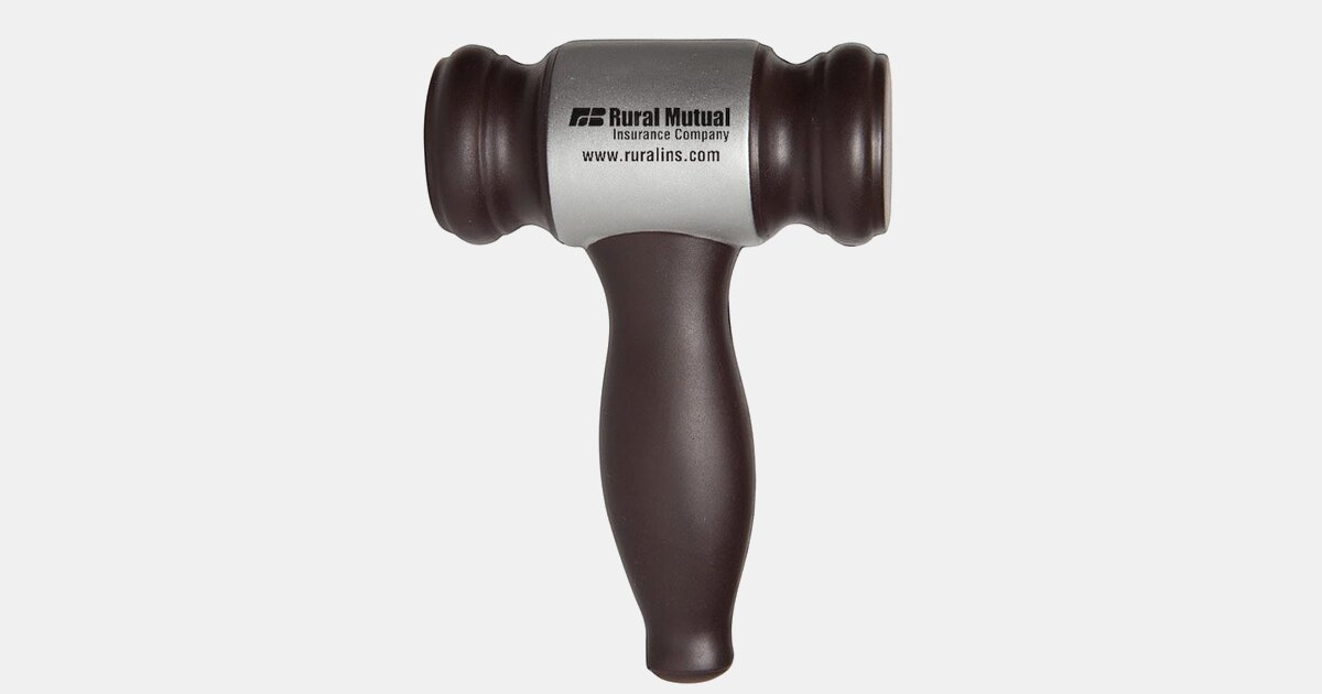 Imprinted Squeezies Gavel Stress Reliever with your logo | ImprintLogo.com
