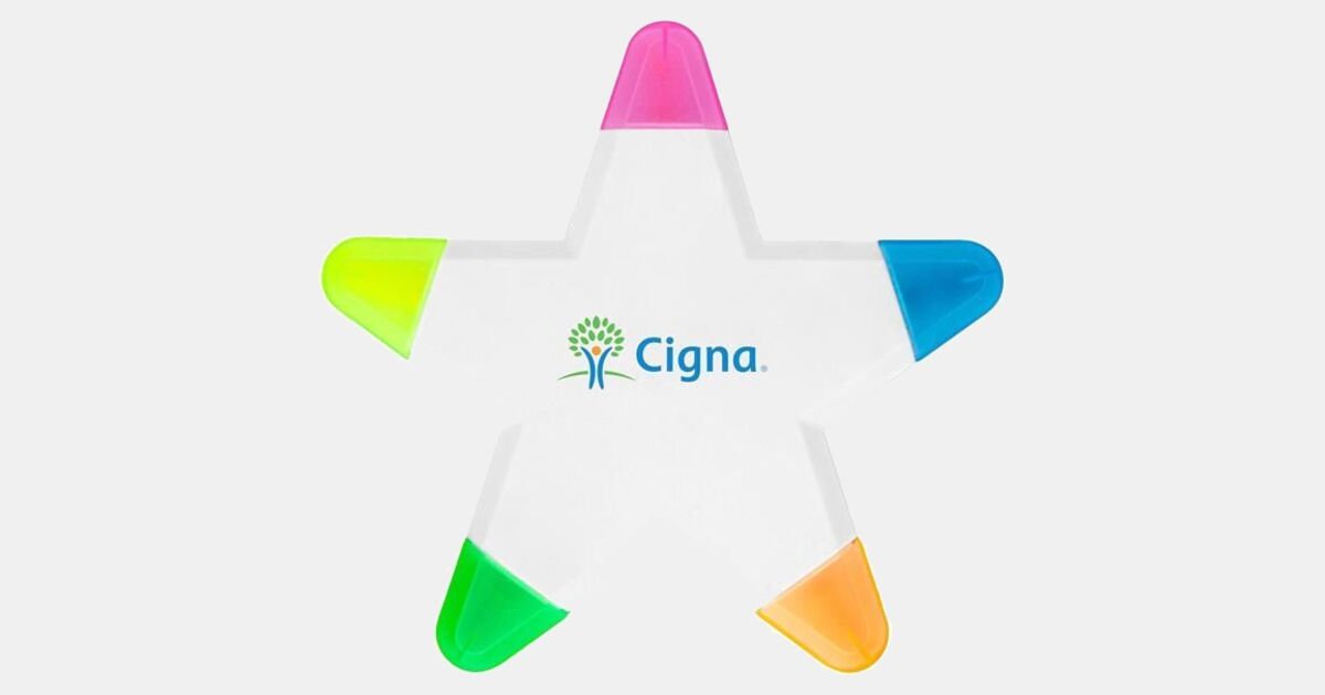 Star 5-Color Highlighter with your logo | ImprintLogo.com