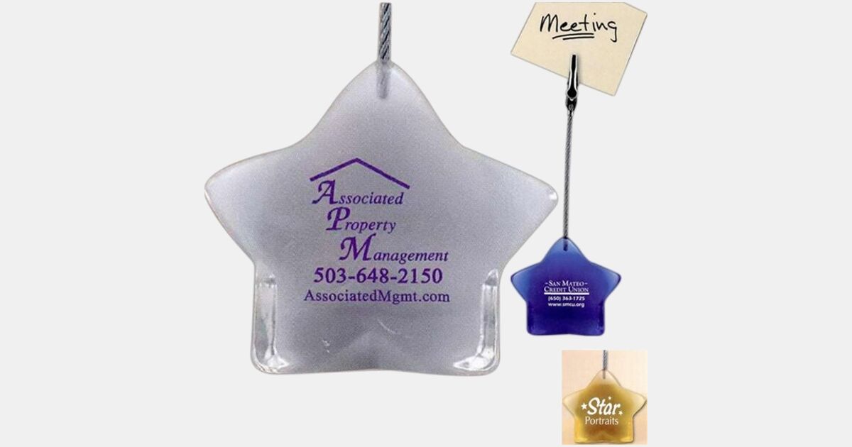 Star Shaped Note Holder with your logo | ImprintLogo.com