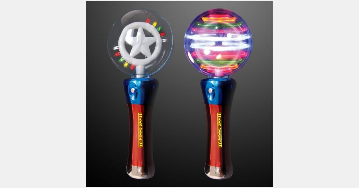 Custom Printed Star Spinning LED Wand with your logo | ImprintLogo.com