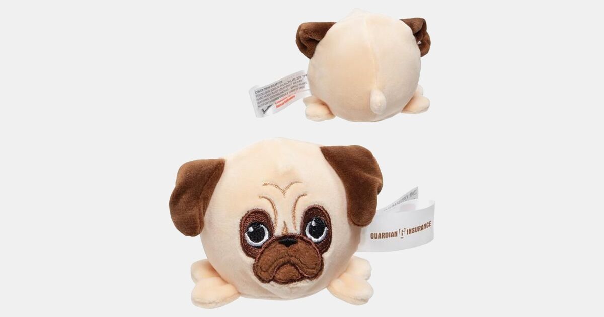 Marketing Stress Buster (TM) Pug with your logo | ImprintLogo.com