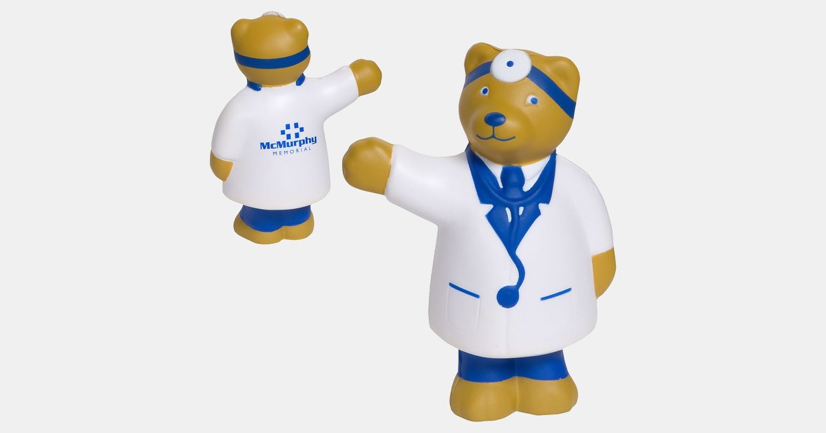 Stress Ball Doctor Bear | ImprintLogo.com