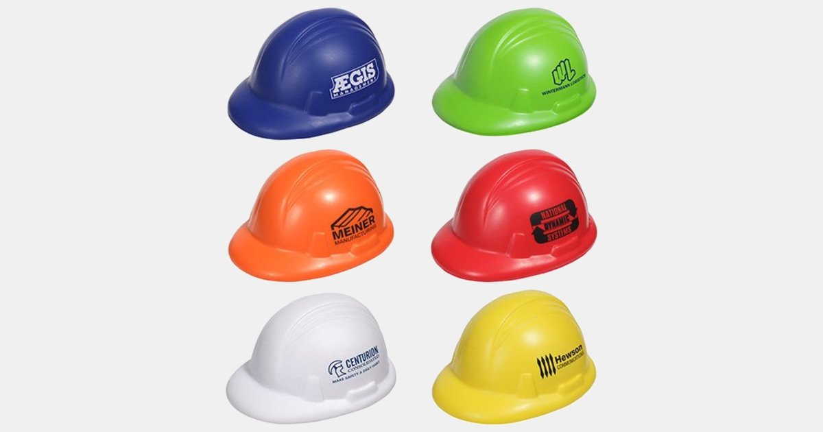 Stress Ball Hard Hat | ImprintLogo.com
