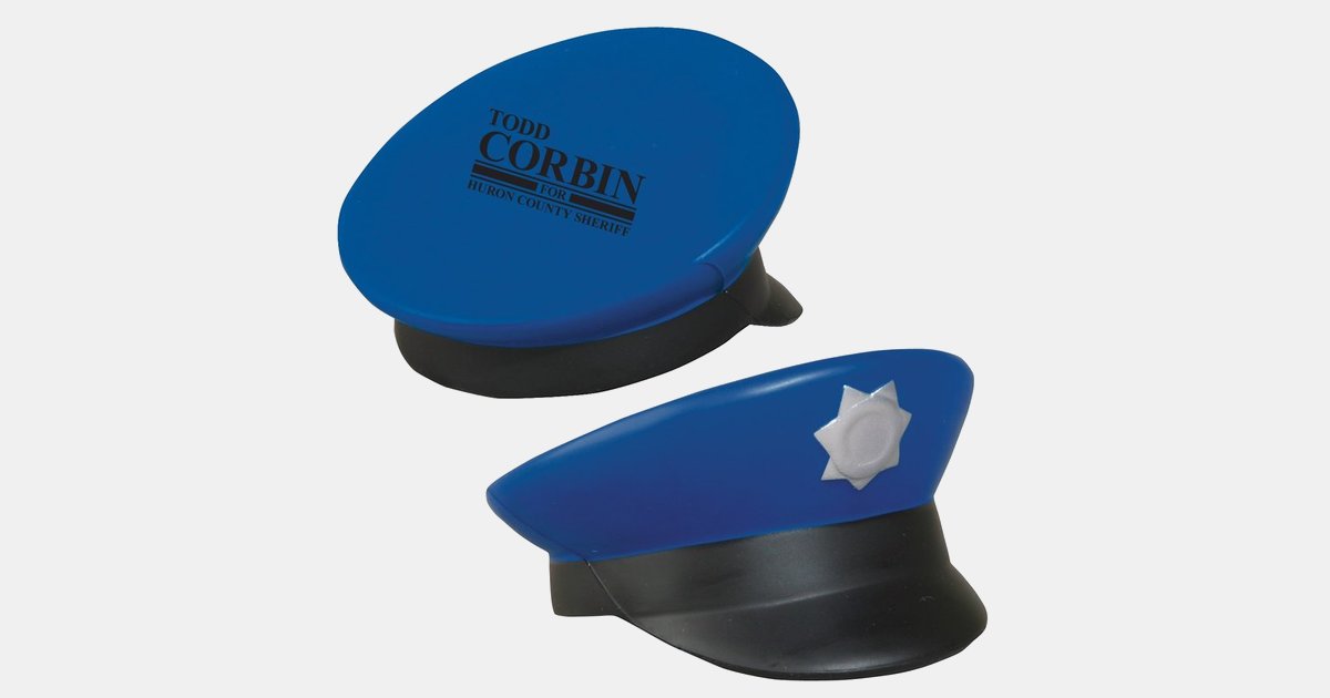 Stress Ball Police Cap | ImprintLogo.com