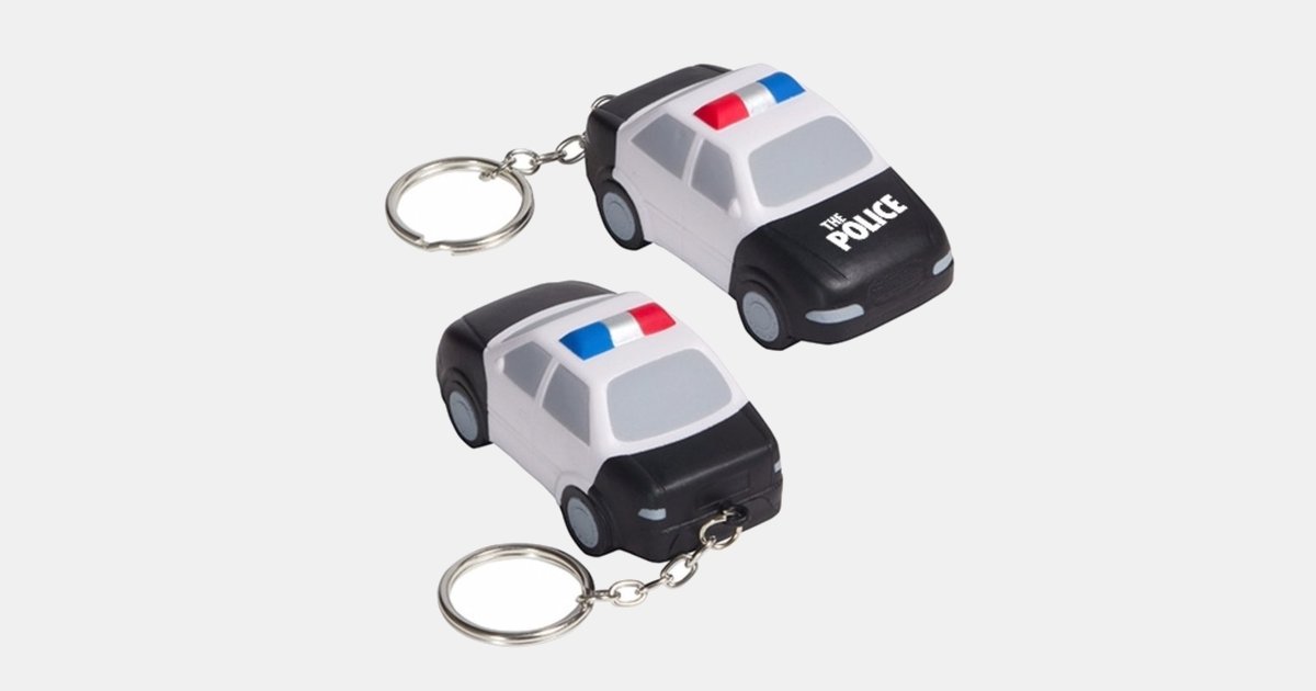 Key Chain Stress Reliever Police Car Custom Imprinted | ImprintLogo.com