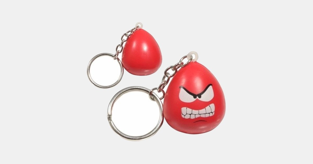 Key Chain Mood Maniac Angry Custom Imprinted | ImprintLogo.com