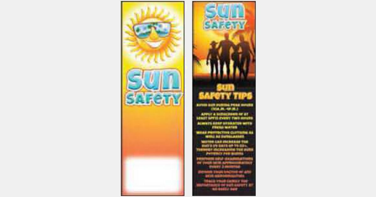 Sun Safety Bookmark USA Made with your logo | ImprintLogo.com