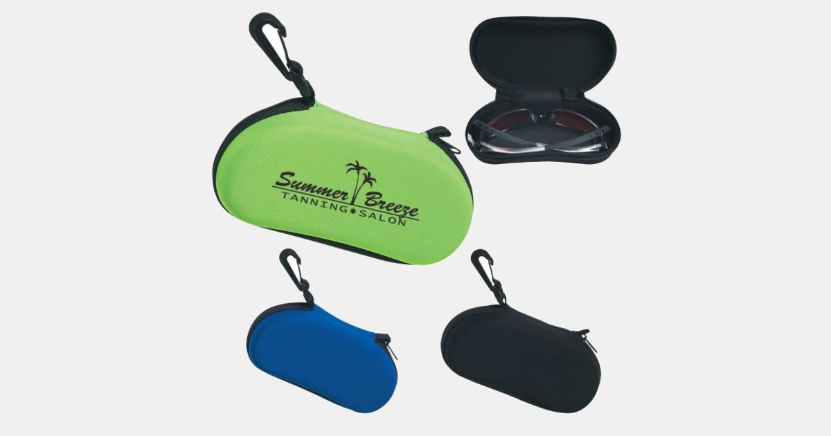 Custom Printed Sunglass Case With Clip with your logo | ImprintLogo.com