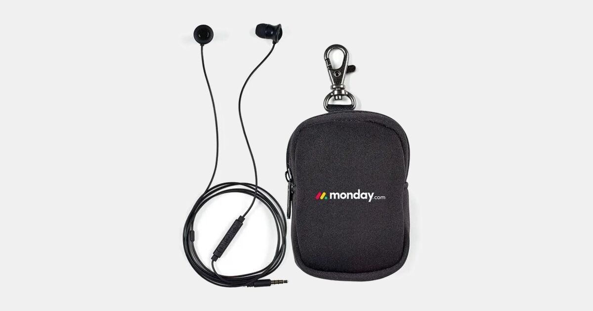 Custom Imprinted Swift Earbuds with Travel Case with your logo ...