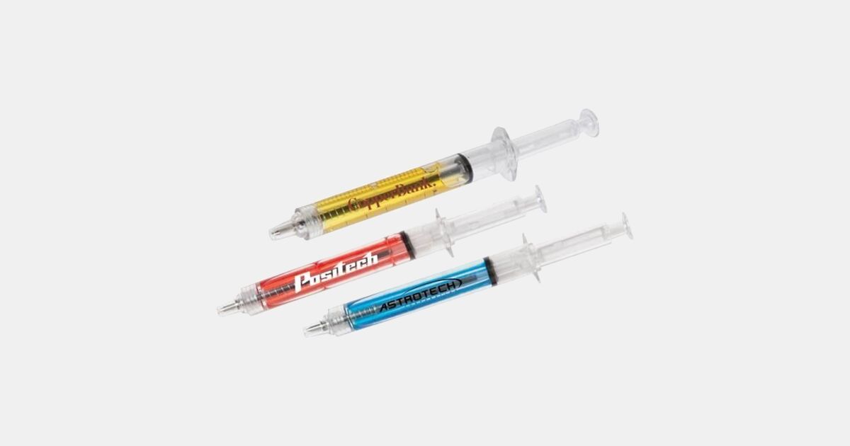 Custom Printed Syringe Pen with your logo | ImprintLogo.com