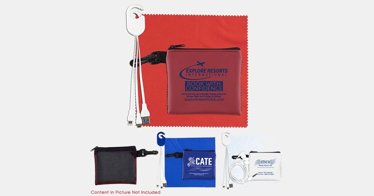 Tech Mesh Hang Pro Mobile Tech Charging Cable Kit with your logo ...