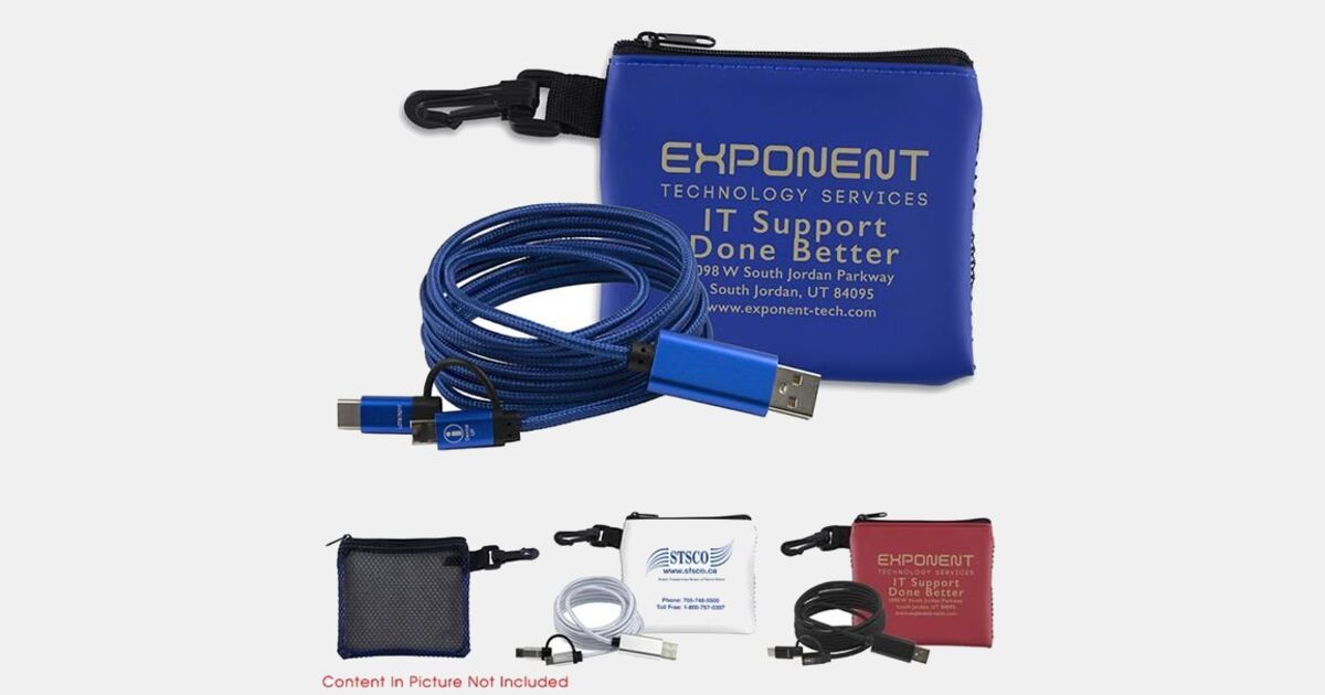 Techmesh Wired Mobile Tech Charging Cable Kit In Mesh Zipper with your ...