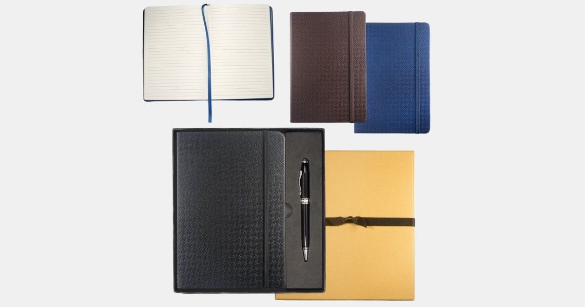 Imprinted Textured Tuscany (TM) Journal & Executive Stylus Pen with ...