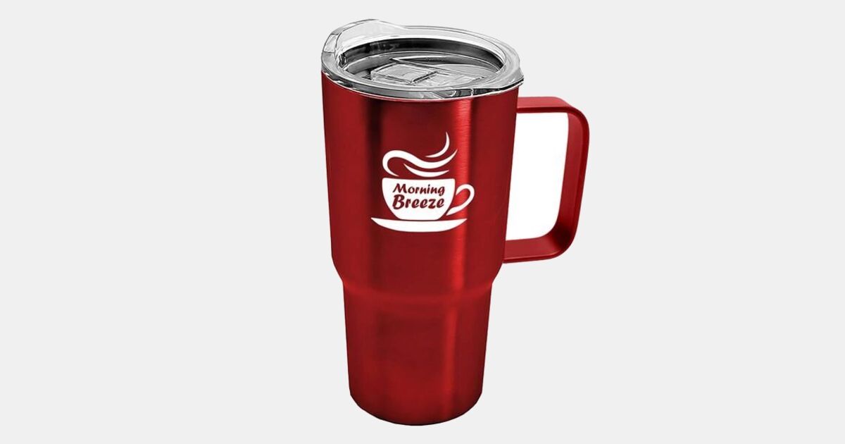 The Command - 18 Oz Stainless Steel Auto Mug With Handle with your logo ...