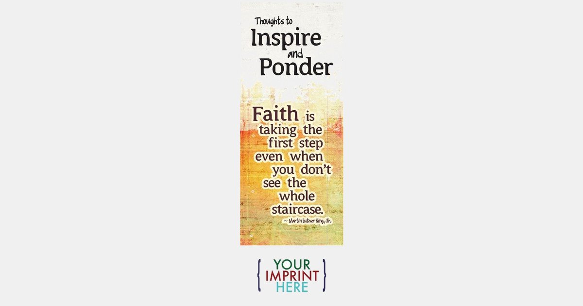 Thoughts To Inspire And Ponder Bookmark with your logo | ImprintLogo.com